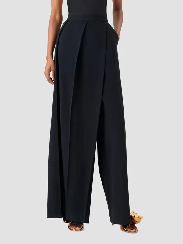 Akris Fossil Pleated Wool Mid-rise Straight-leg Pants