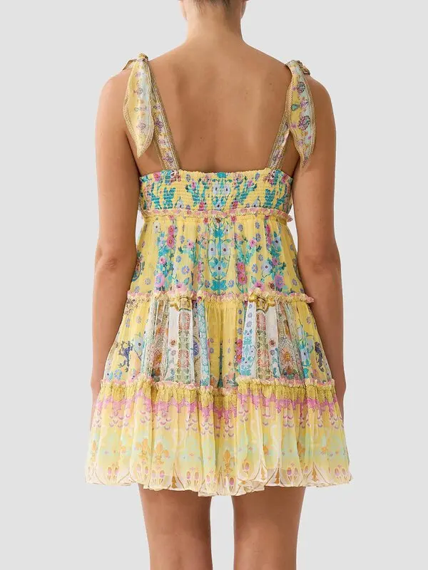 Camilla Tiered Shulder Tie Minidress