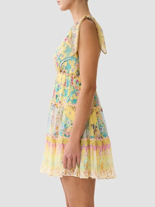 Camilla Tiered Shulder Tie Minidress
