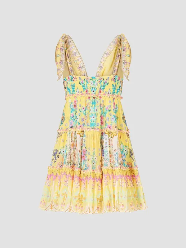 Camilla Tiered Shulder Tie Minidress