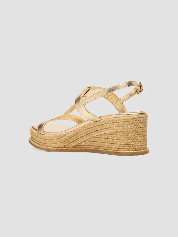 JIMMY CHOO Theia 60mm Leather Espadrille Wedge Sandals