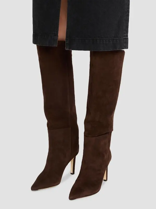 JIMMY CHOO Alizze 85mm Suede Knee-high Boots