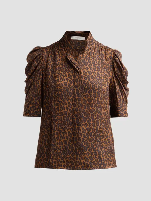 FRAME The Gillian Leopard Print Top