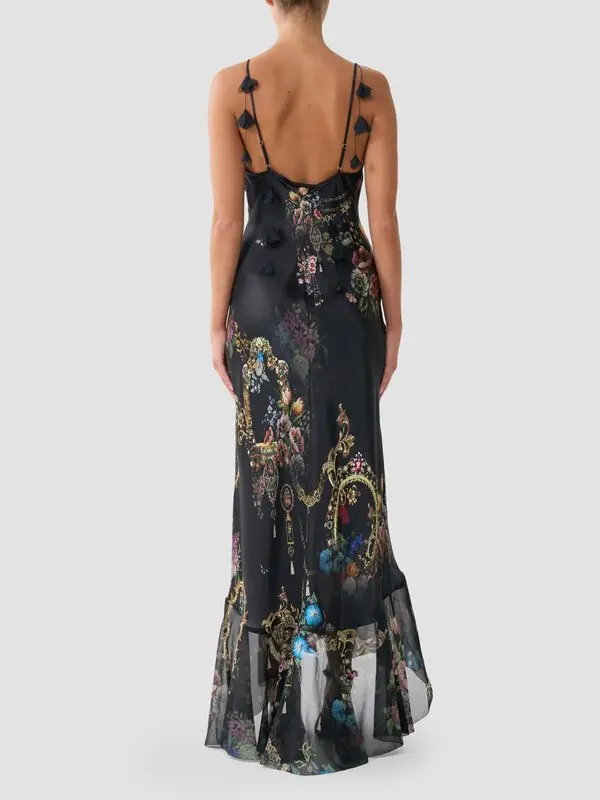Camilla Silk Maxi Slipdress - Black
