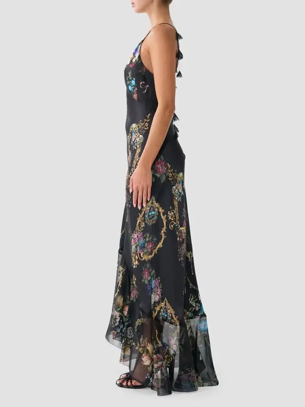 Camilla Silk Maxi Slipdress - Black