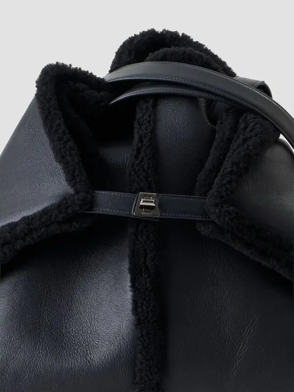 Akris Ai Reversible Leather & Shearling Tote Bag