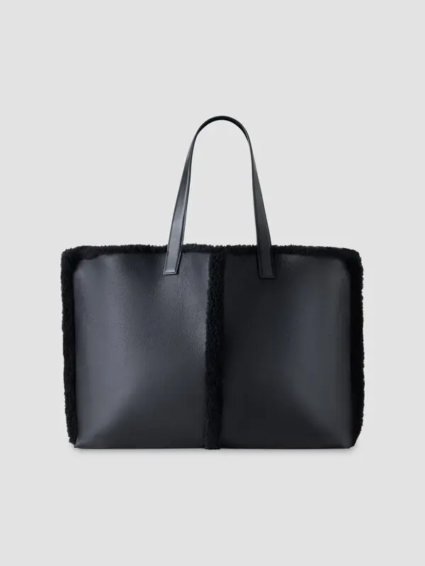 Akris Ai Reversible Leather & Shearling Tote Bag