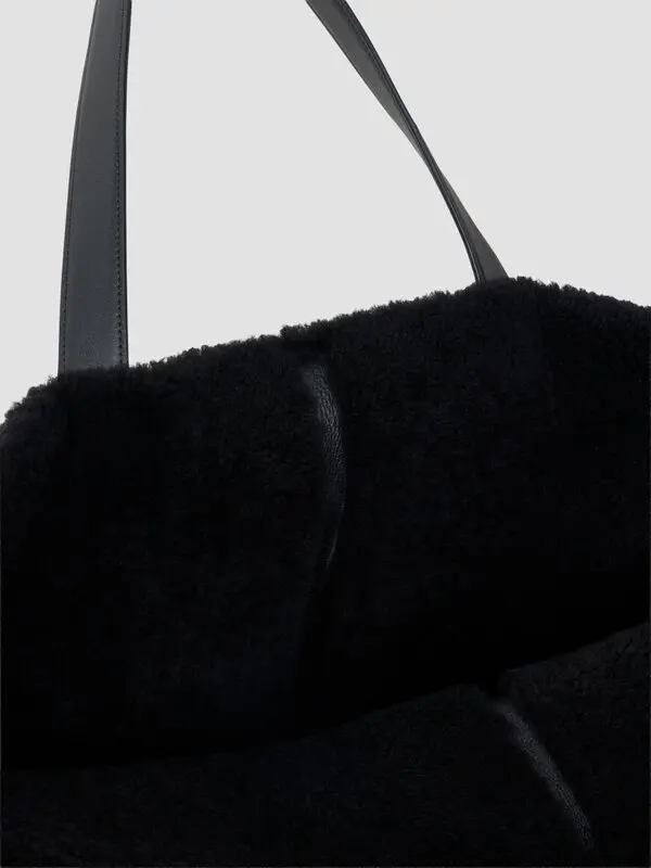 Akris Ai Reversible Leather & Shearling Tote Bag