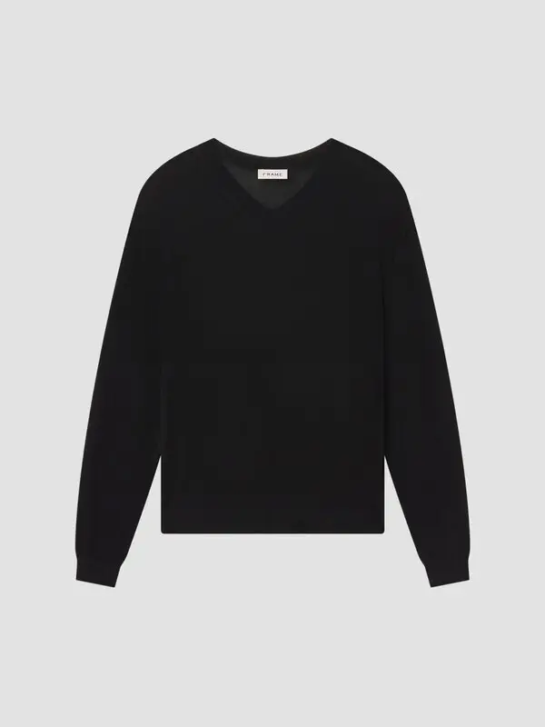 FRAME Fine Gauge Wool-cashmere V-neck Sweater