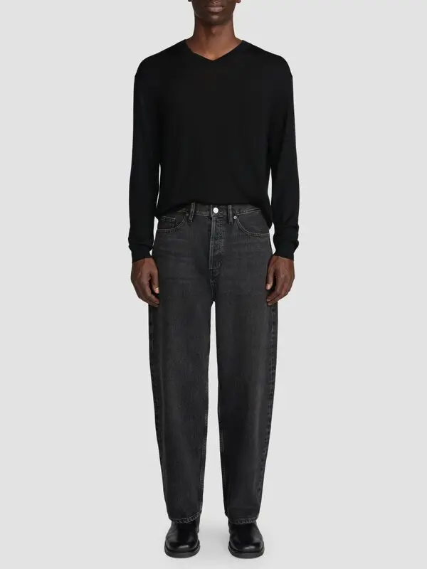 FRAME Fine Gauge Wool-cashmere V-neck Sweater
