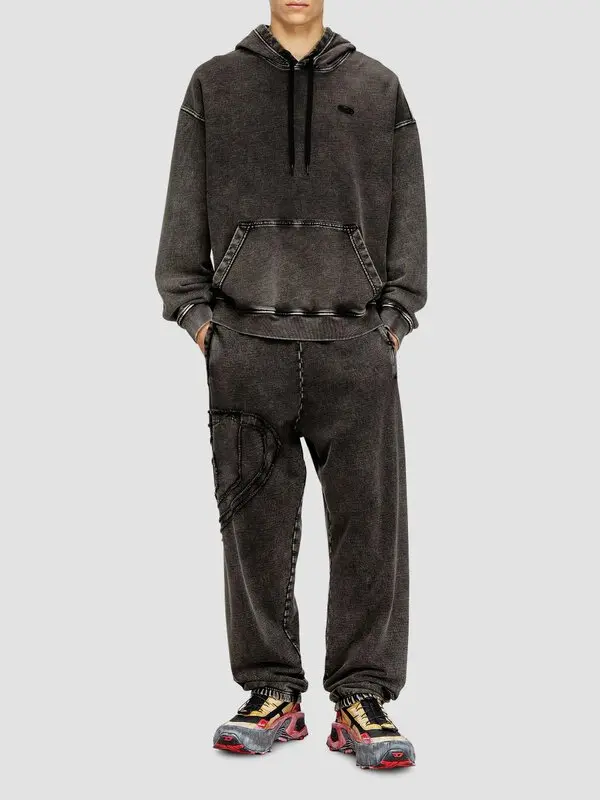 DIESEL® Marky Denim-effect Cotton Fleece Sweatpants