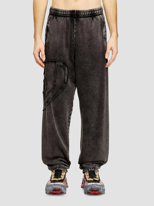 DIESEL® Marky Denim-effect Cotton Fleece Sweatpants