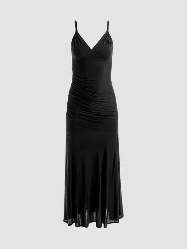 Alice + Olivia Bianca Twist-strap Godet Maxi Dress