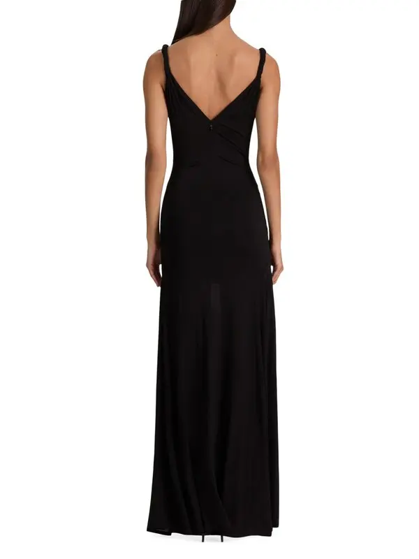 Alice + Olivia Bianca Twist-strap Godet Maxi Dress