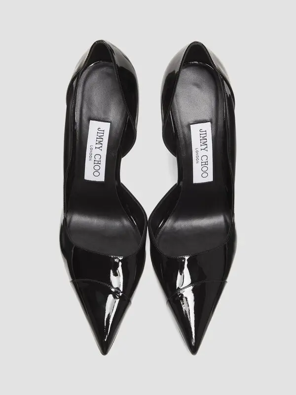 JIMMY CHOO Brigitte 100mm Patent Leather Pumps - Black
