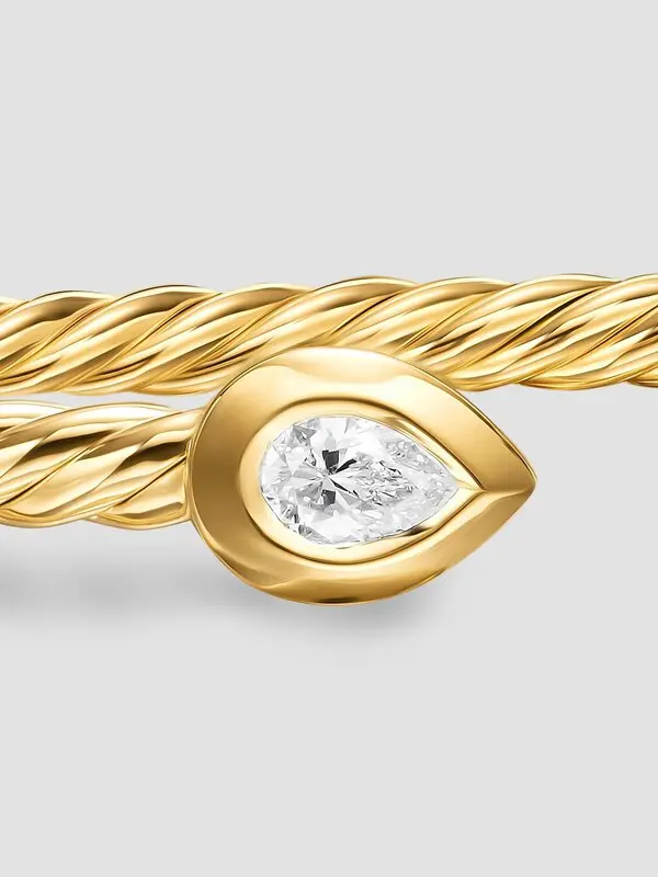 David Yurman Modern Renaissance Pear Cablespira Bracelet In 18k Yellow Gold