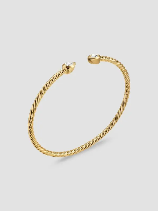 David Yurman Modern Renaissance Pear Cablespira Bracelet In 18k Yellow Gold