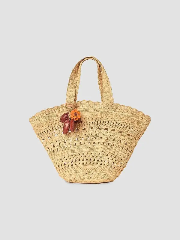 BTB LOS ANGELES Palmer Raffia Tote Bag - Natural