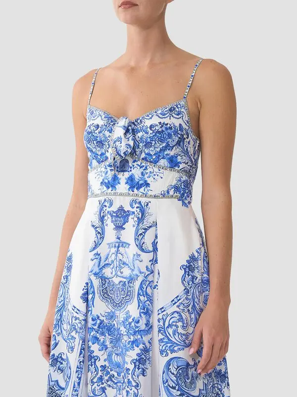 Camilla Print Silk Ruffle-hem Midi Dress