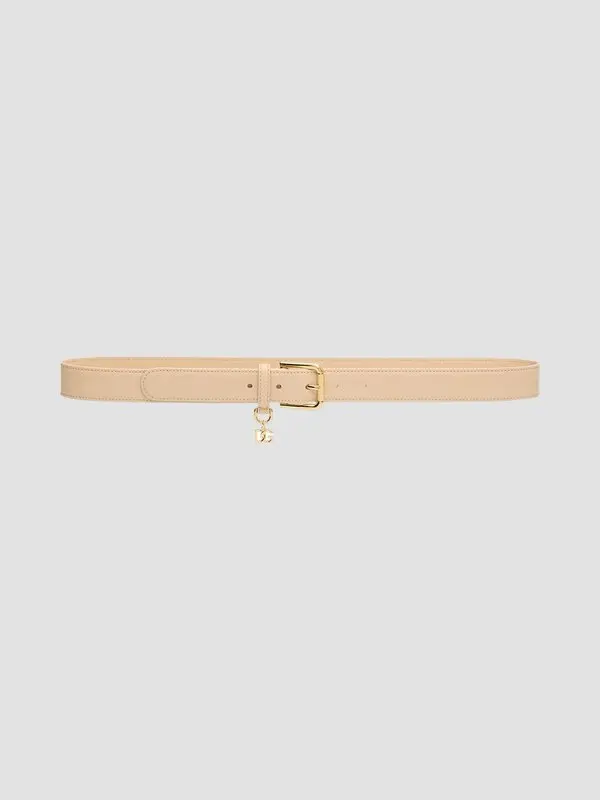 Dolce & Gabbana Dg Charm Smooth Leather & Brass Belt - Pink Pattern