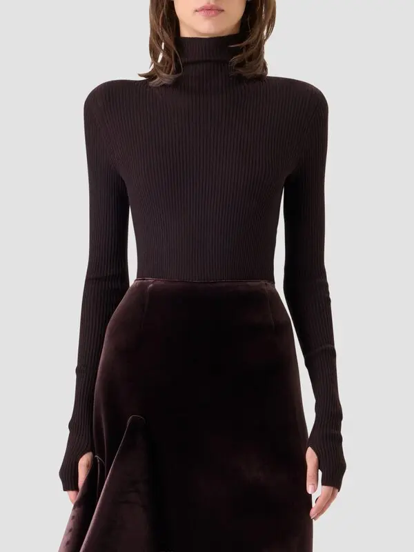Akris Cashmere-silk Rib-knit Turtleneck Sweater - Coffee