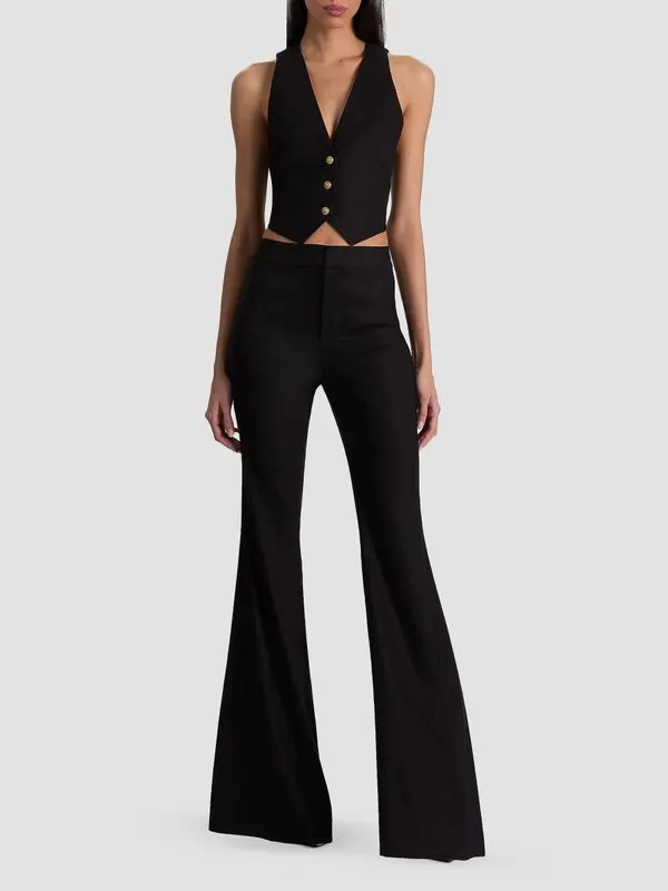 Alice + Olivia Linden Flared Bootcut Crease Trousers