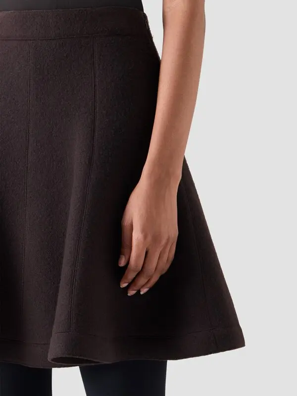 Akris Boiled Wool Panel Mini Skirt