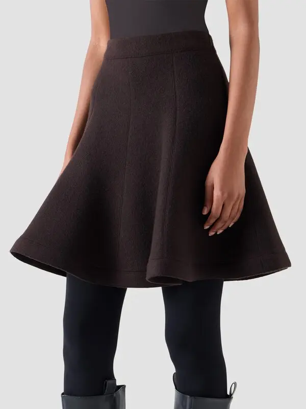 Akris Boiled Wool Panel Mini Skirt