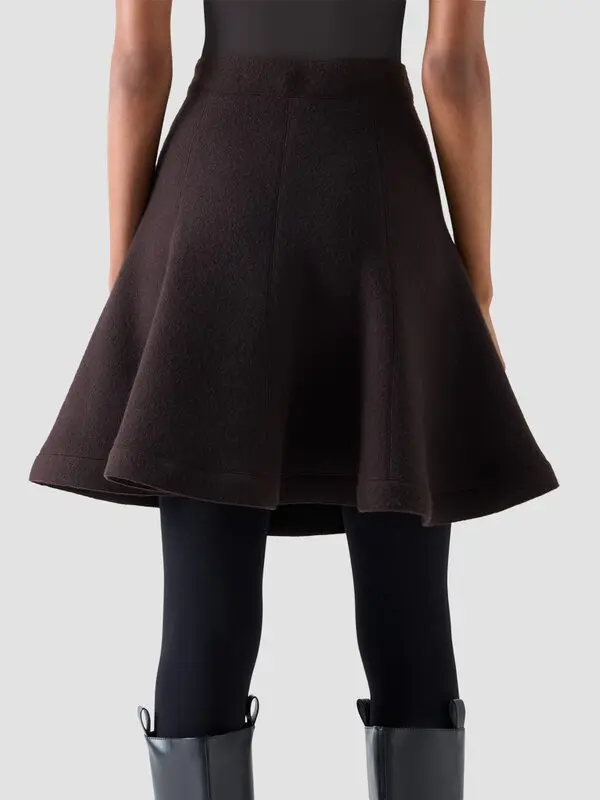 Akris Boiled Wool Panel Mini Skirt