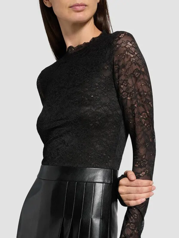 Alice + Olivia Chara Mixed-media Pleated Minidress