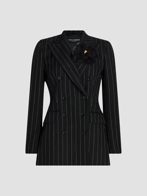 Dolce & Gabbana Gessato Pinstripe Wool Double-breasted Blazer