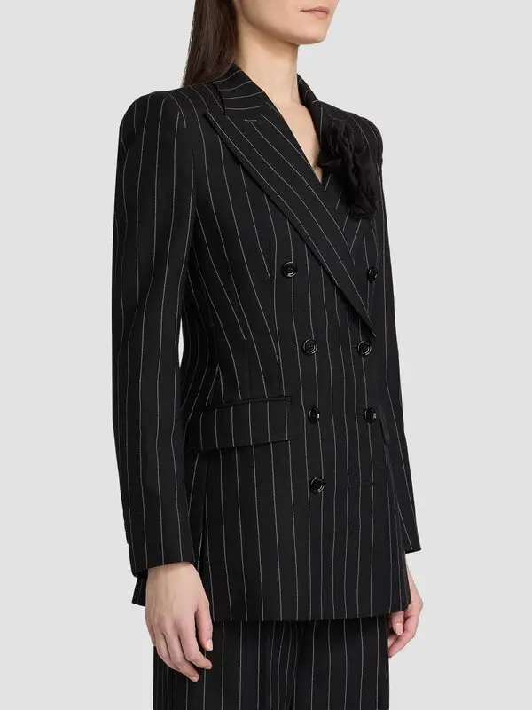 Dolce & Gabbana Gessato Pinstripe Wool Double-breasted Blazer