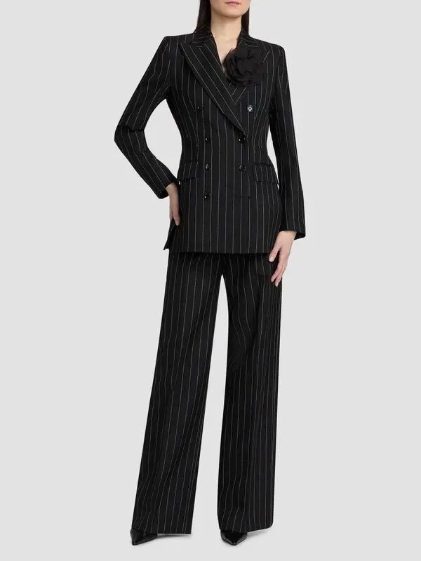 Dolce & Gabbana Gessato Pinstripe Wool Double-breasted Blazer
