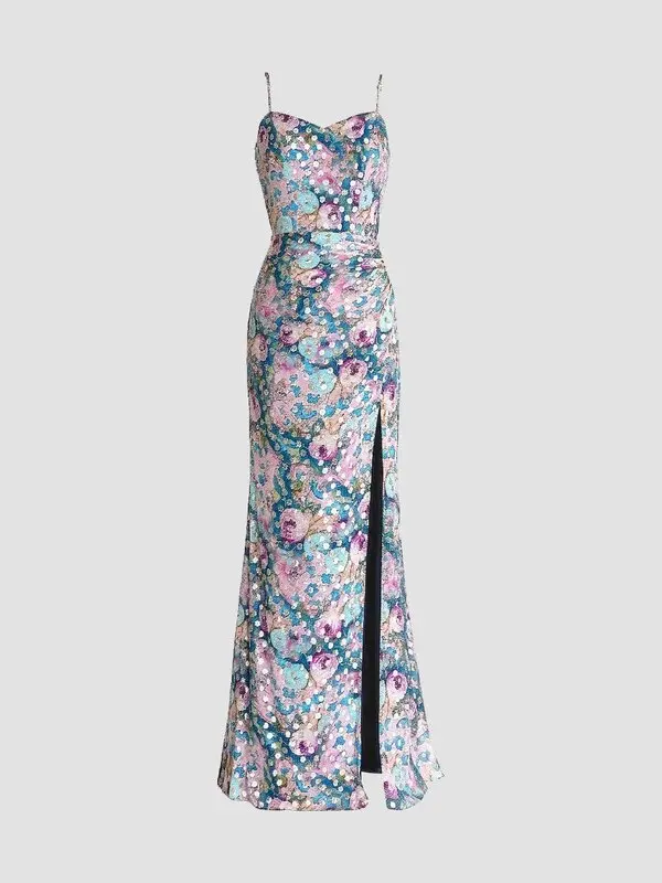 Dress The Population Drae Metallic Draped Gown