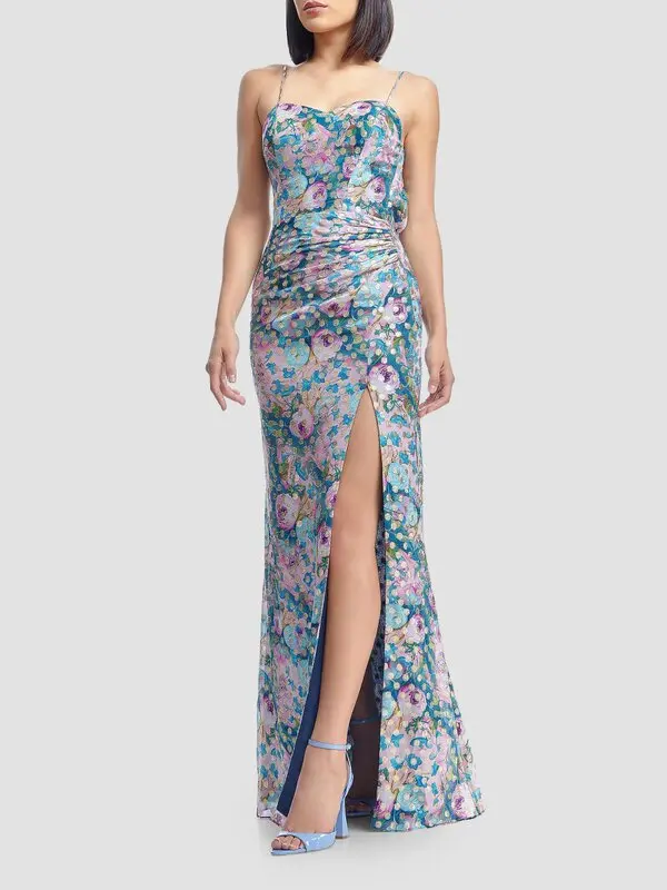 Dress The Population Drae Metallic Draped Gown