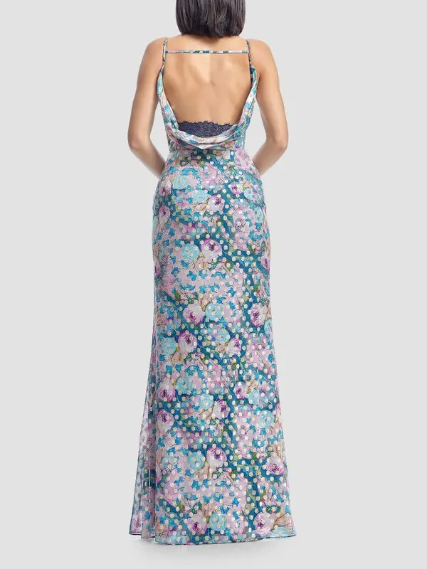 Dress The Population Drae Metallic Draped Gown