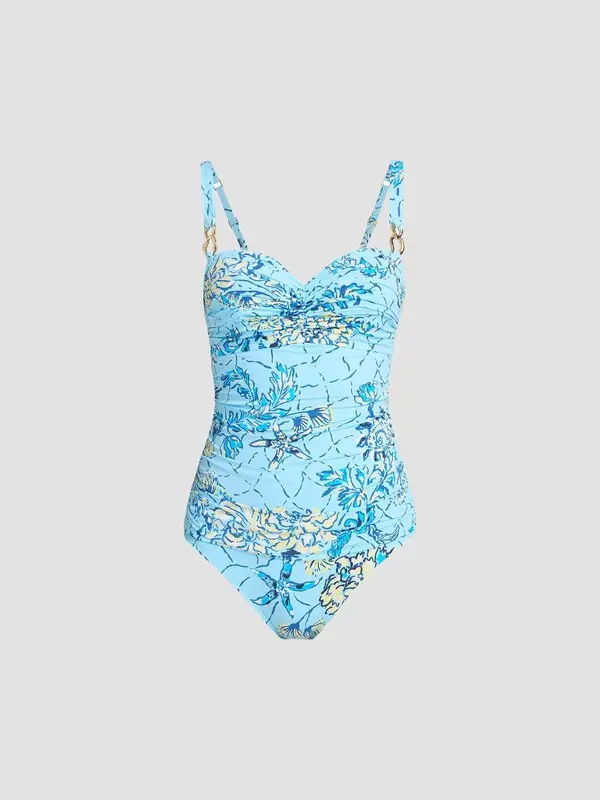 Lilly Pulitzer® Solaria Ruched One-piece Swimsuit - Blue Multi