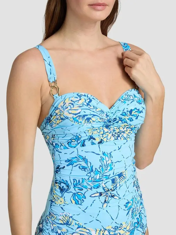 Lilly Pulitzer® Solaria Ruched One-piece Swimsuit - Blue Multi
