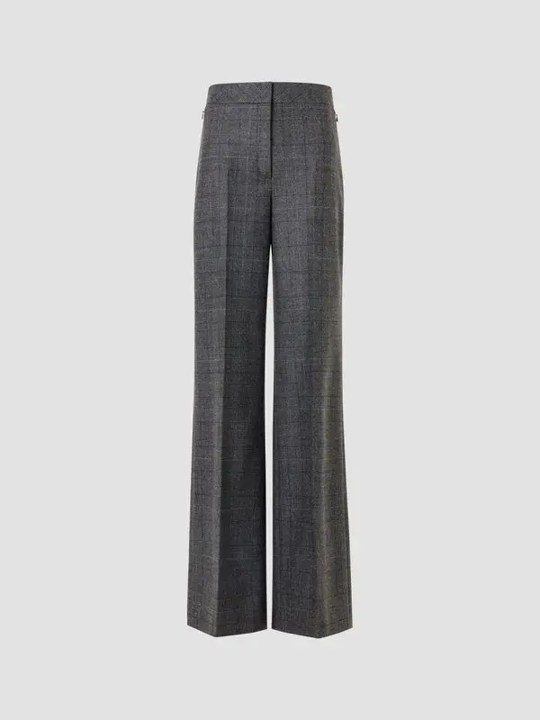 Akris Fior Plaid Stretch-wool Straight-leg Pants