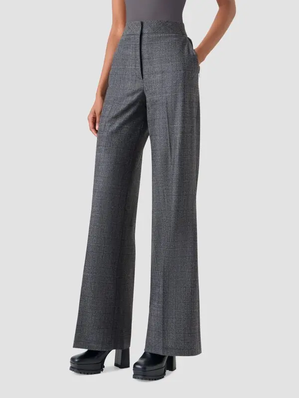 Akris Fior Plaid Stretch-wool Straight-leg Pants