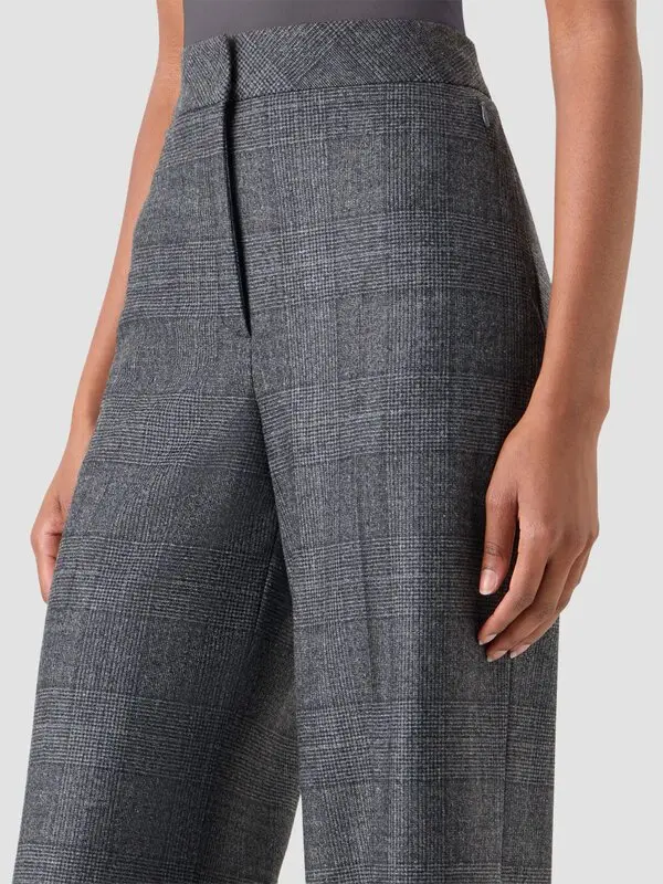 Akris Fior Plaid Stretch-wool Straight-leg Pants