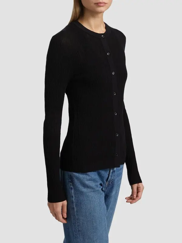 A.L.C. Fisher Cotton-blend Button-front Cardigan - Black