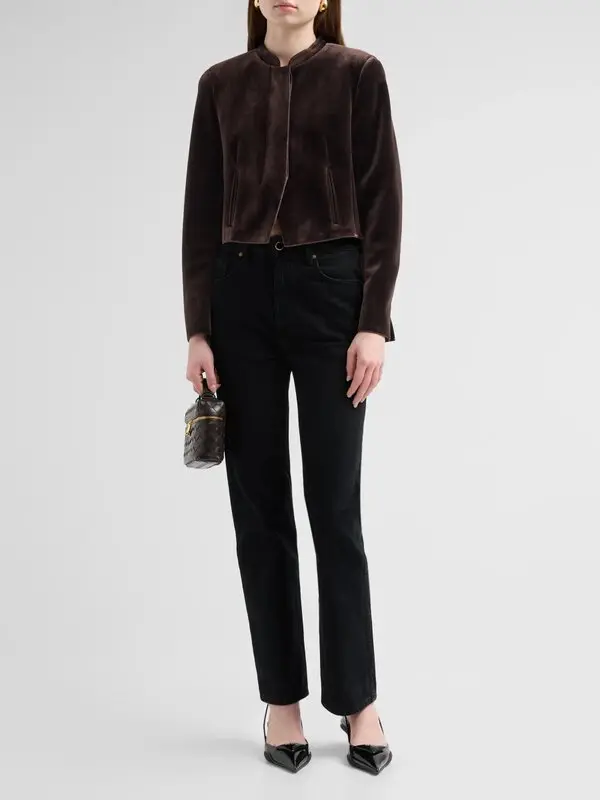 Akris Kadet Velvet Crop Jacket