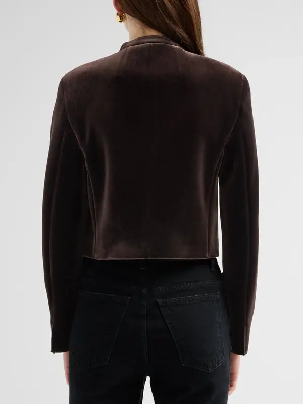 Akris Kadet Velvet Crop Jacket