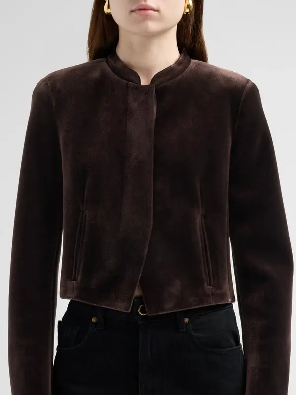 Akris Kadet Velvet Crop Jacket