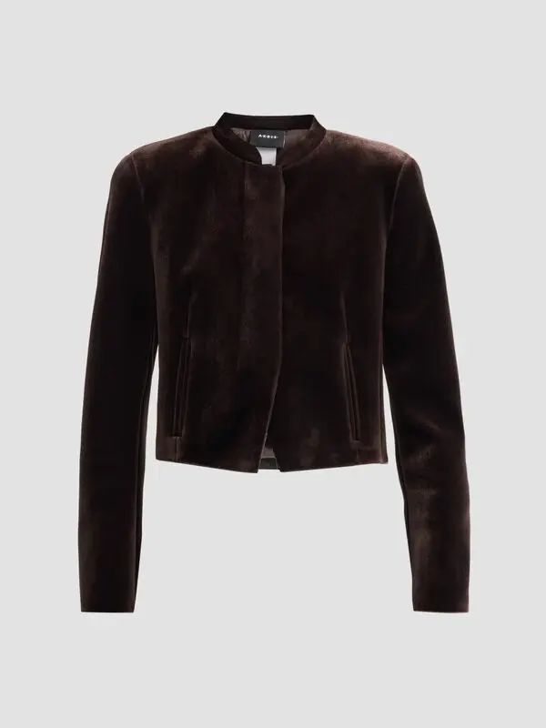 Akris Kadet Velvet Crop Jacket