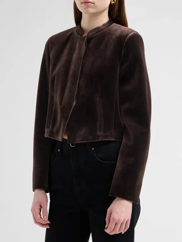 Akris Kadet Velvet Crop Jacket