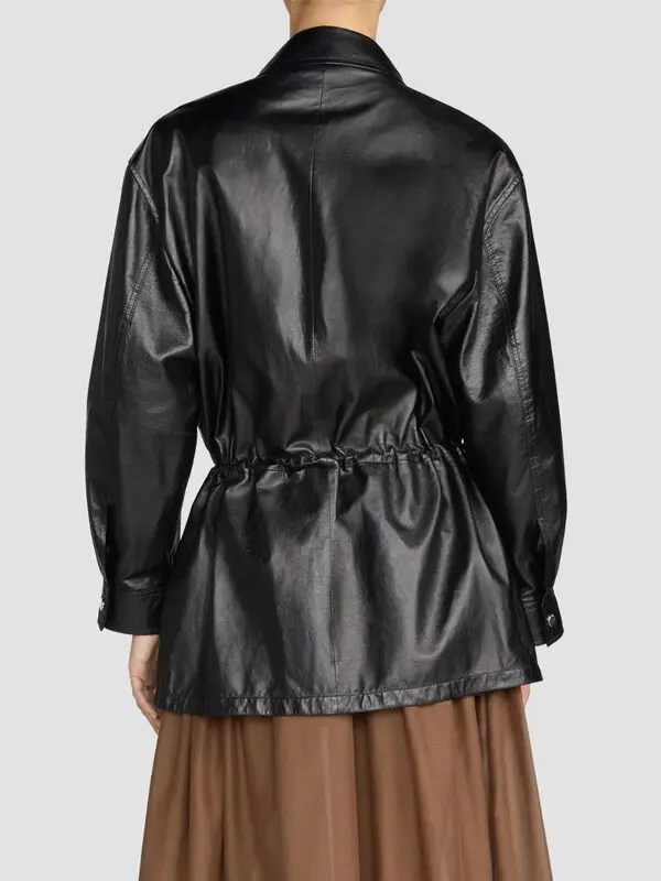 FRAME The Paper Leather Safari Jacket