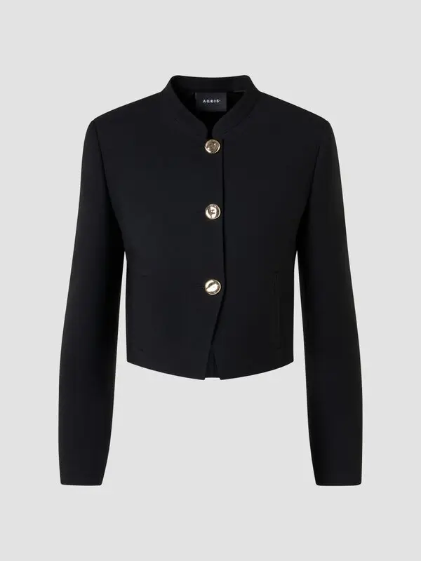 Akris Kadet Virgin Wool Crop Jacket