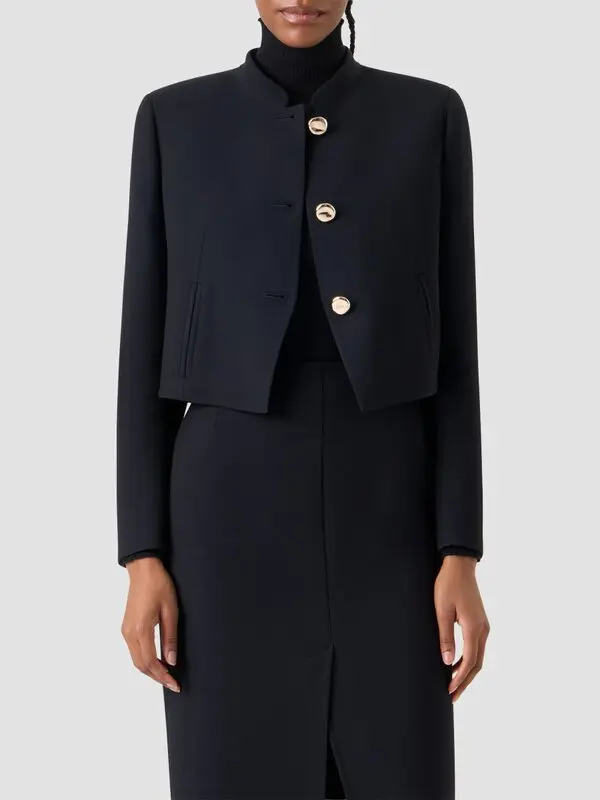 Akris Kadet Virgin Wool Crop Jacket